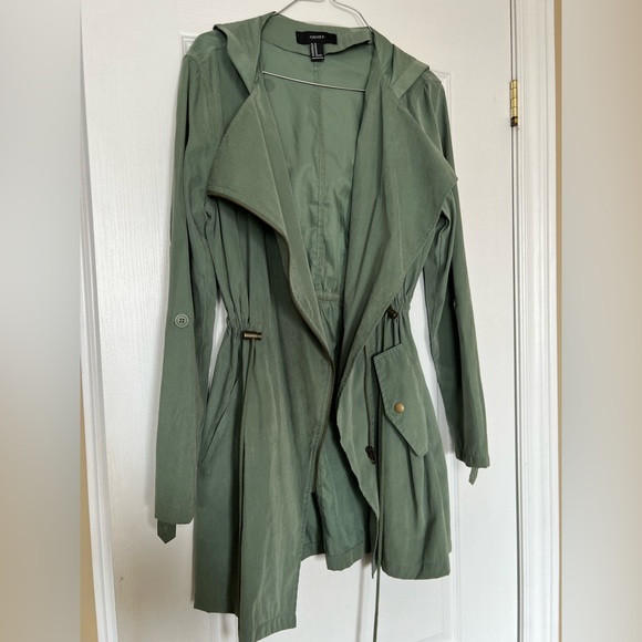 Forever 21 | Jackets & Coats | Forever 2 Greenblue Spring Coat Suede ...
